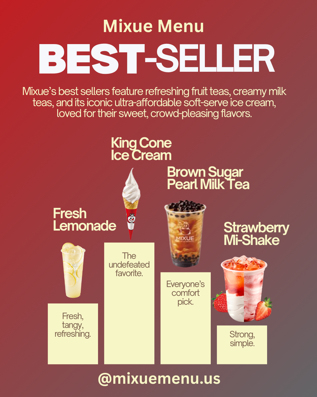 Menu Mixue Best Seller | Top Ice Cream & Drinks USA
